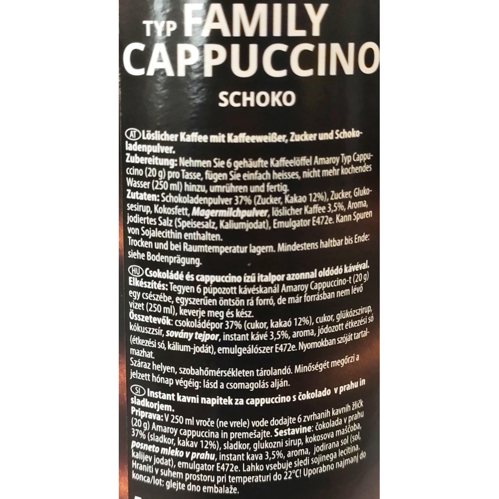 ROKSH Kaffee, Kakao & Co AMAROY Familiy Cappuccino Schoko 500g
