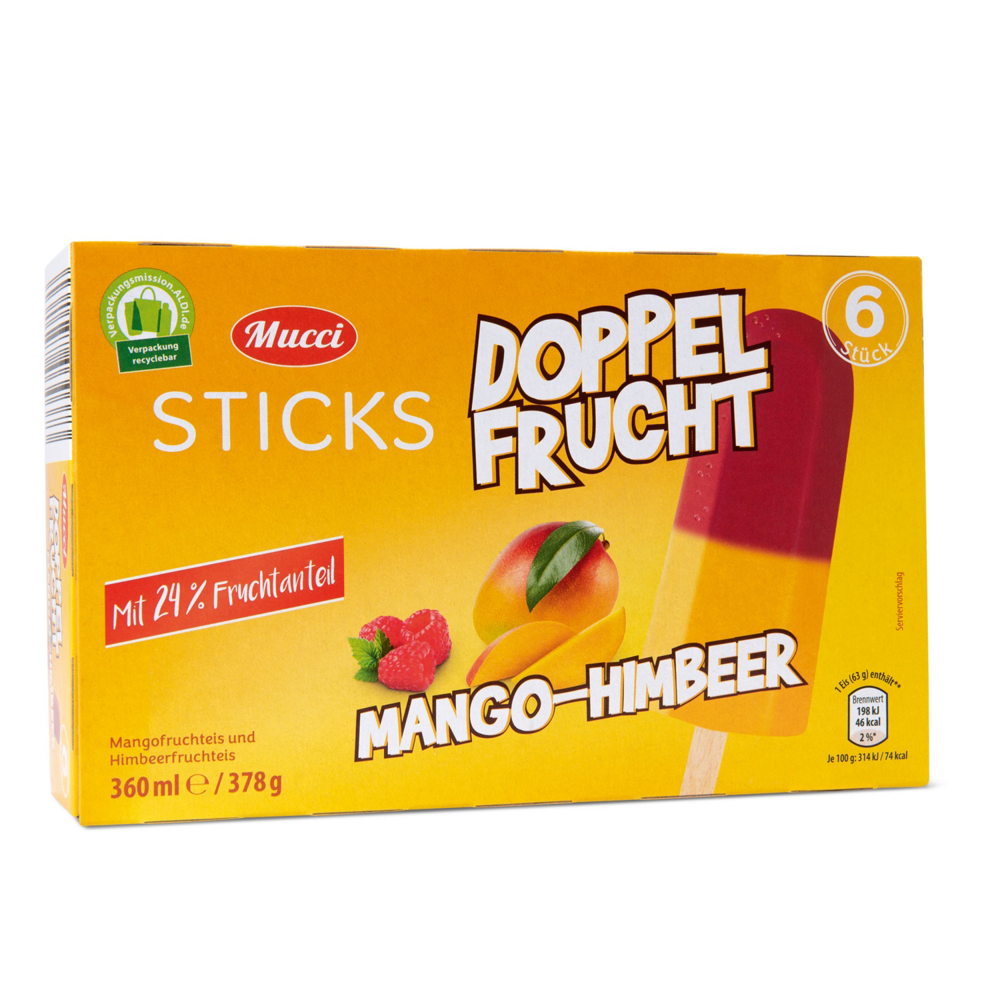 ROKSH Desserts, Backwaren & Eis MUCCI Doppelfrucht, Mango-Himbeer