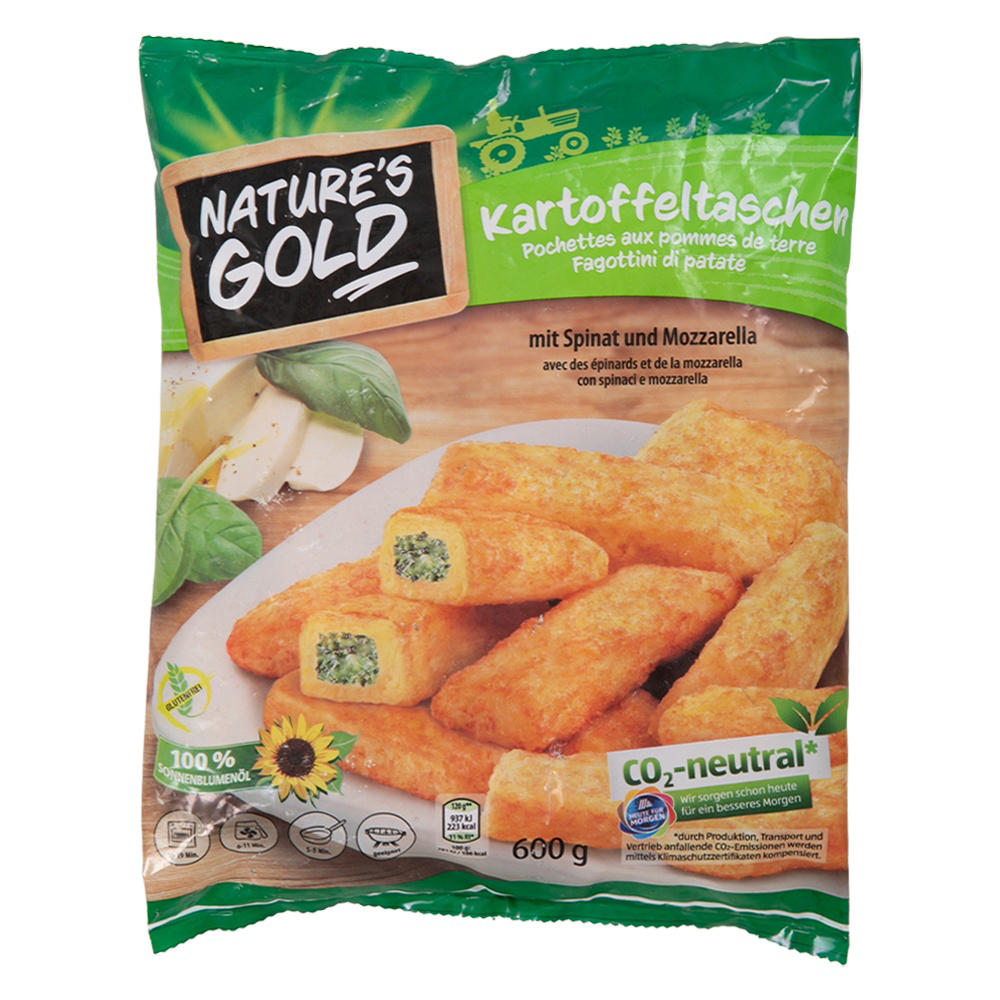 ROKSH Gemüse & Obst NATURE'S GOLD Kartoffeltaschen mit Spinat und