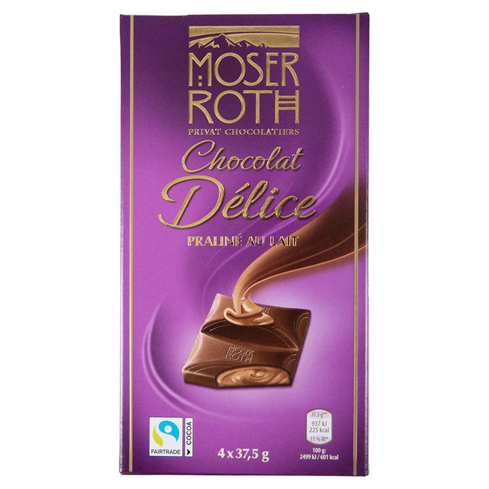 ROKSH Tafelschokolade MOSER ROTH Chocolat Délice Praliné au Lait 150g