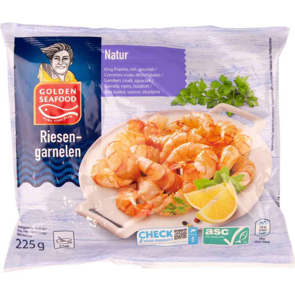ROKSH Fisch & Meeresfrüchte GOLDEN SEAFOOD Garnelen Natur 225g