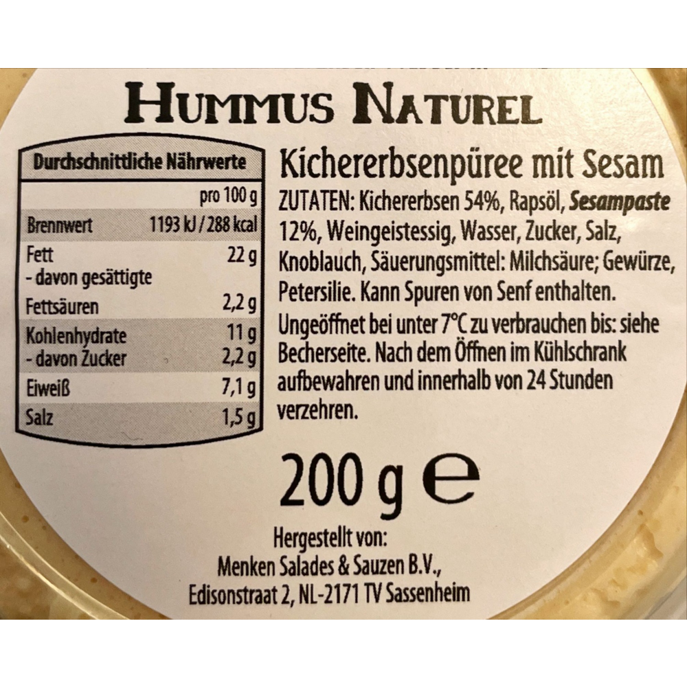 ROKSH Aufstriche & Co HUMMUS Naturell 200g