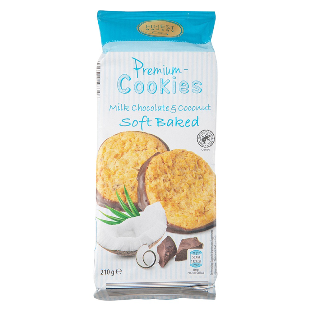 ROKSH Kekse FINEST BAKERY Premium Cookies Soft Kokos 210g
