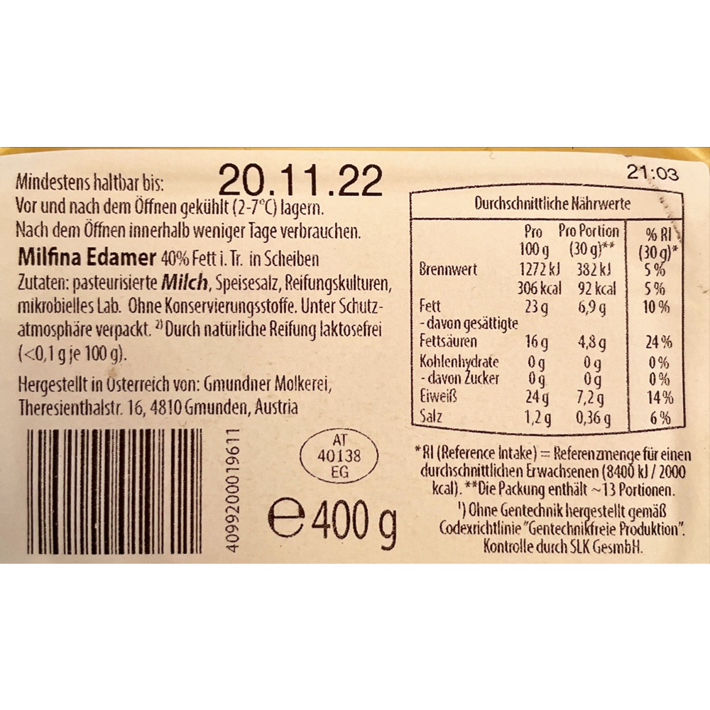 ROKSH Käse geschnitten & gerieben MILFINA Edamer in Scheiben mild-fein