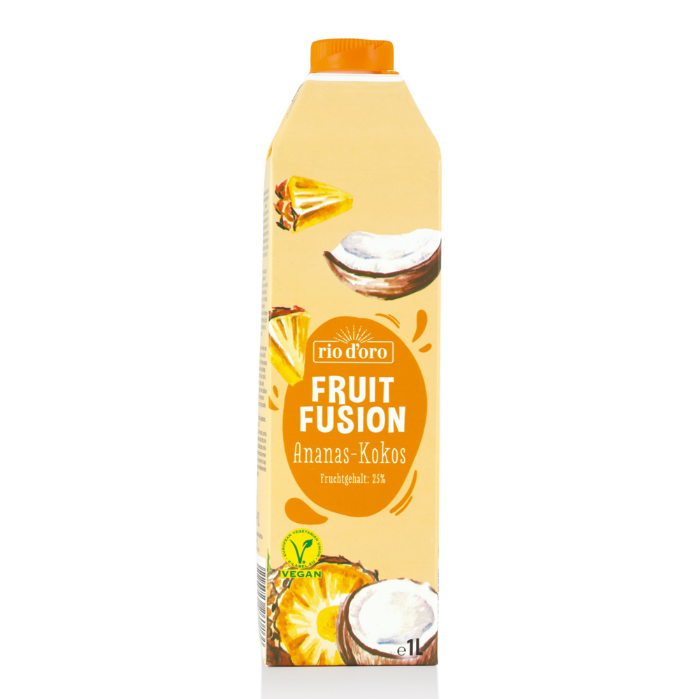 ROKSH Fruchtsäfte RIO D´ORO Fruit Fusion Ananas-Kokos 1l