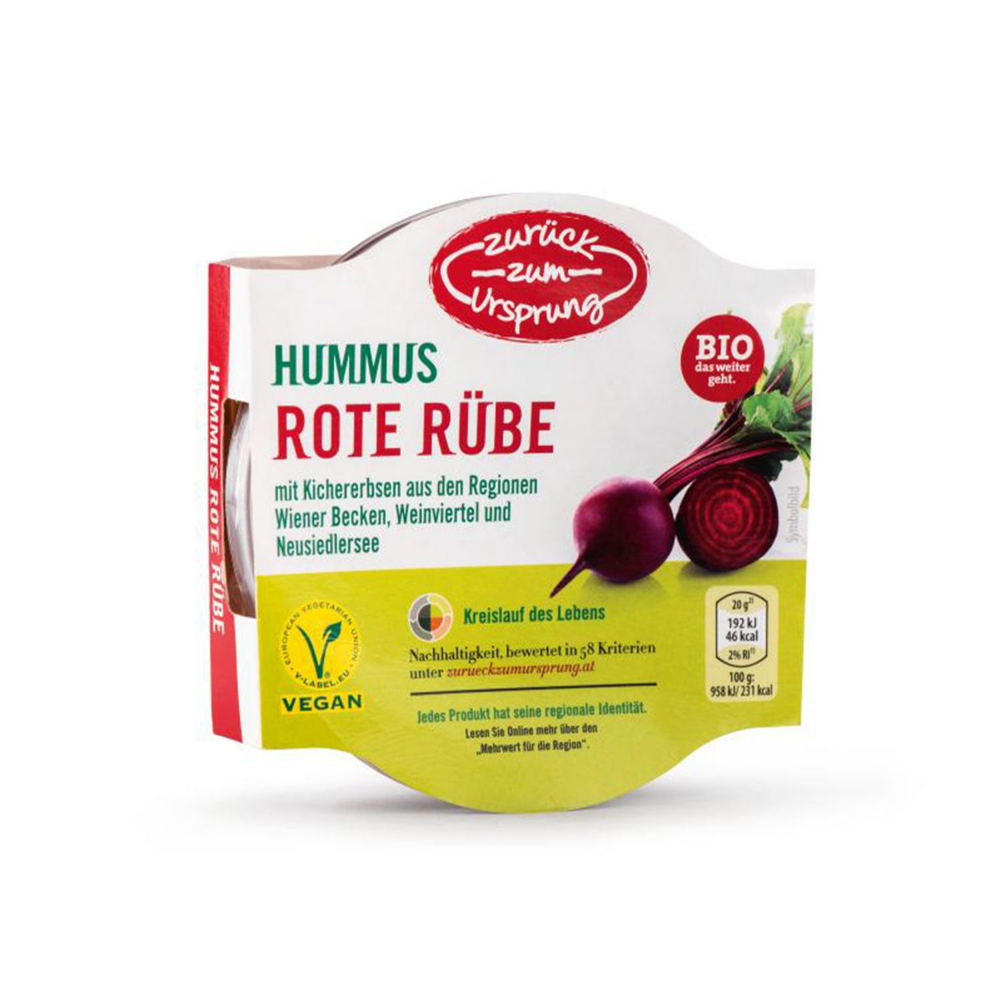 ROKSH Aufstriche & Co ZURÜCK ZUM URSPRUNG Hummus Rote Rübe 150g