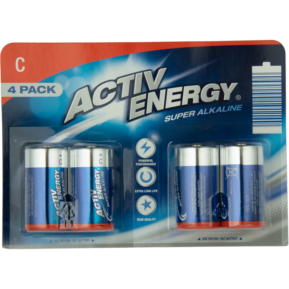 ROKSH Batterien & Akkus ACTIV ENERGY Super Alkaline C 4 Stück