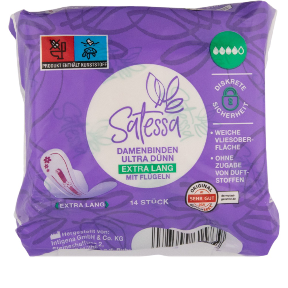 ROKSH Intimhygiene SATESSA Damenbinden Ultra dünn Extra Lang mit
