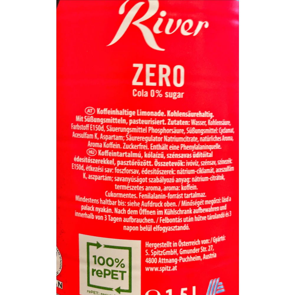 ROKSH Softdrinks RIVER Zero Cola 1,5l