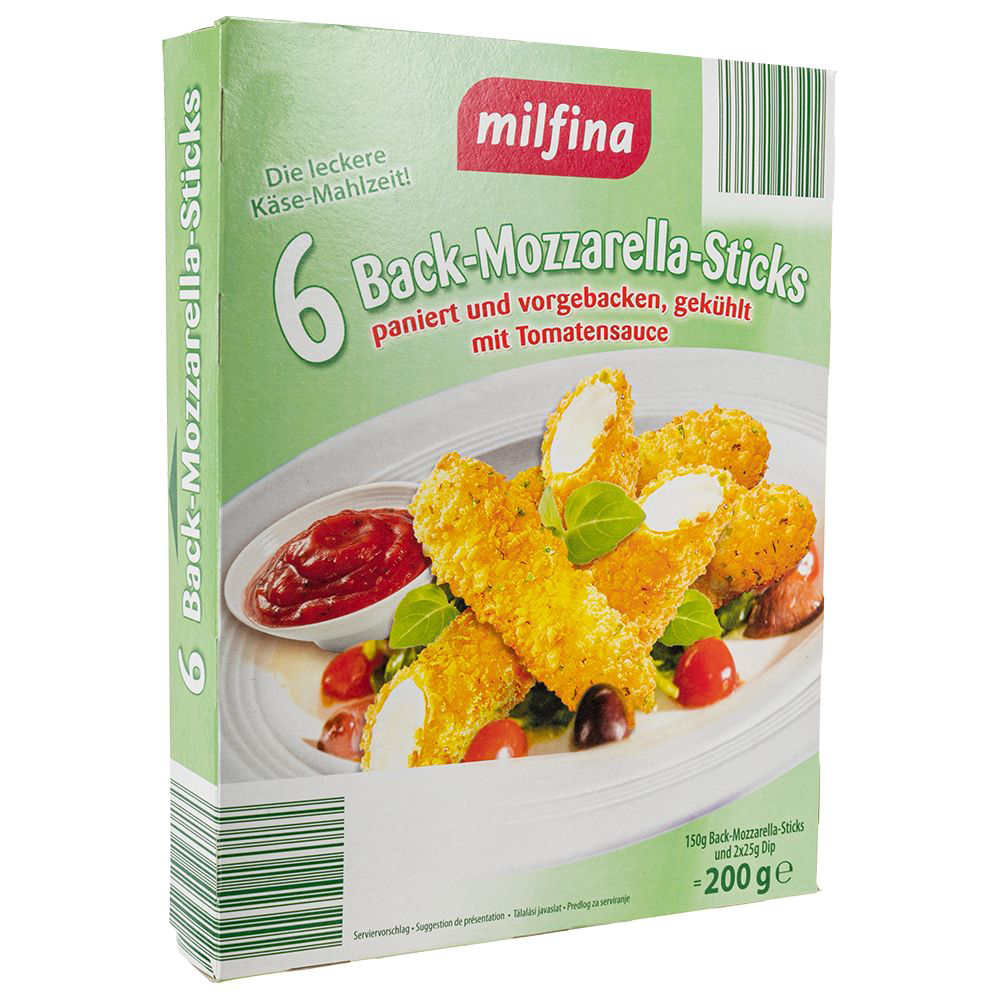ROKSH Käsespezialitäten MILFINA Back-Mozzarella-Sticks 200g