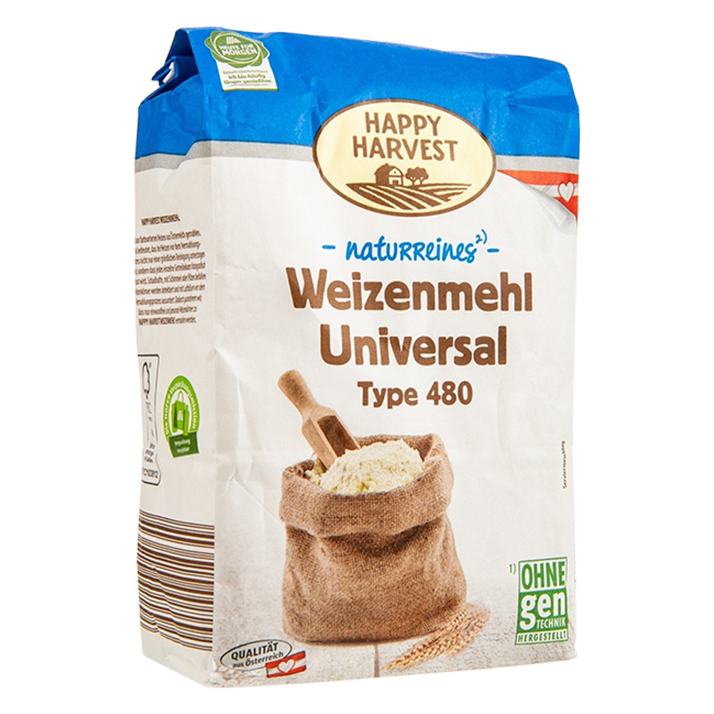 ROKSH Mehl & Backwaren HAPPY HARVEST Weizenmehl Universal Type 480 1kg