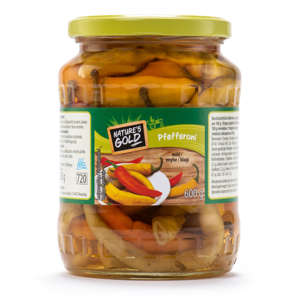 ROKSH Sauerkonserven NATURE'S GOLD Pfefferoni mild 600g HOFER