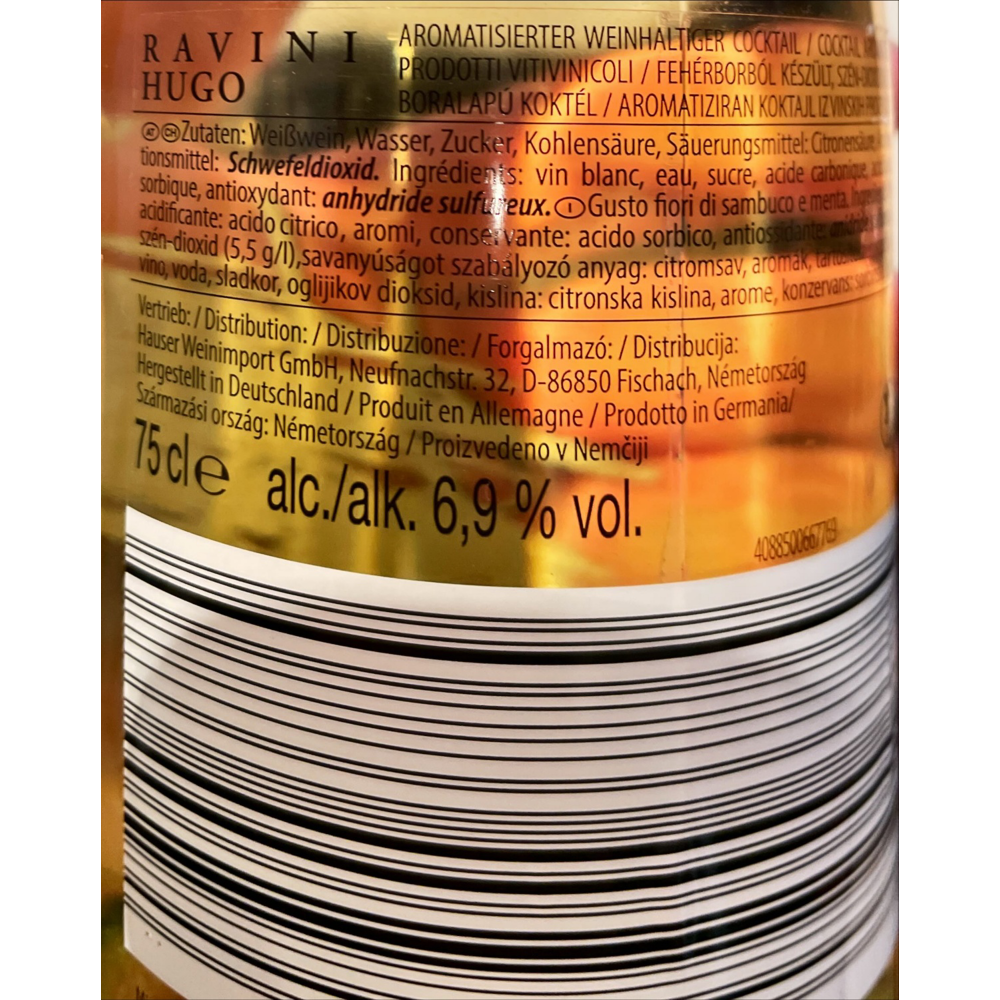 ROKSH Sekt RAVINI Hugo Holunderblüte-Minze 75cl