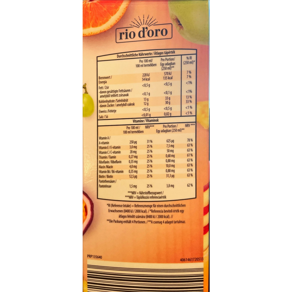 ROKSH Fruchtsäfte RIO D'ORO Multivitamin Saft 1l