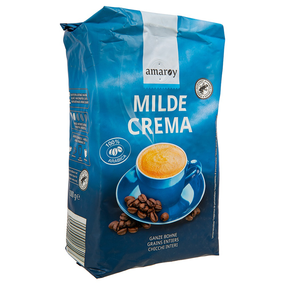 ROKSH Kaffee, Kakao & Co AMAROY Milde Crema, ganze Bohnen 1000g