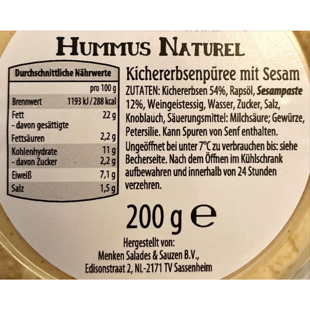 ROKSH Aufstriche & Co HUMMUS Naturell 200g
