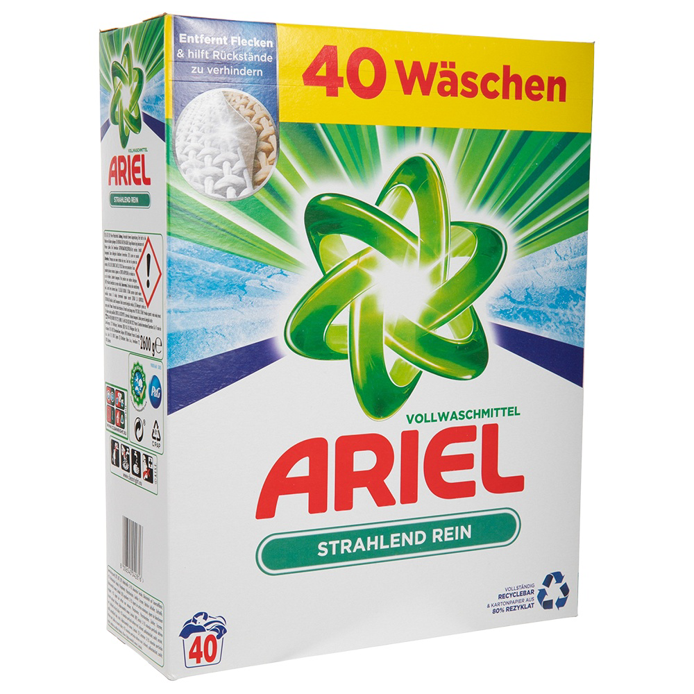 ROKSH Waschmittel ARIEL Pulver Vollwaschmittel 40 Wäschen 2,6kg HOFER