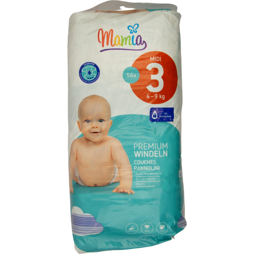 ROKSH Windeln & Pflegeprodukte MAMIA Windeln Größe 3 56 Stück