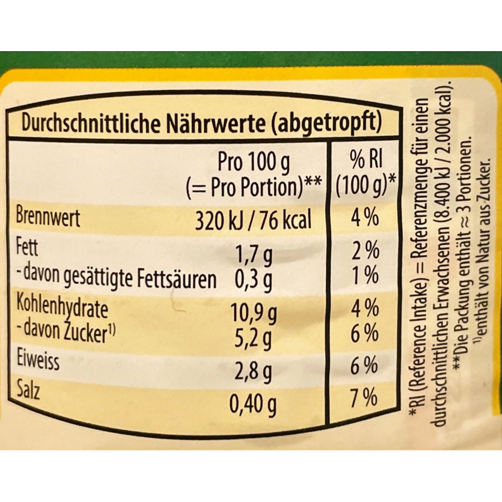 ROKSH Gemüsekonserven NATURE'S GOLD Gemüsemais 340g