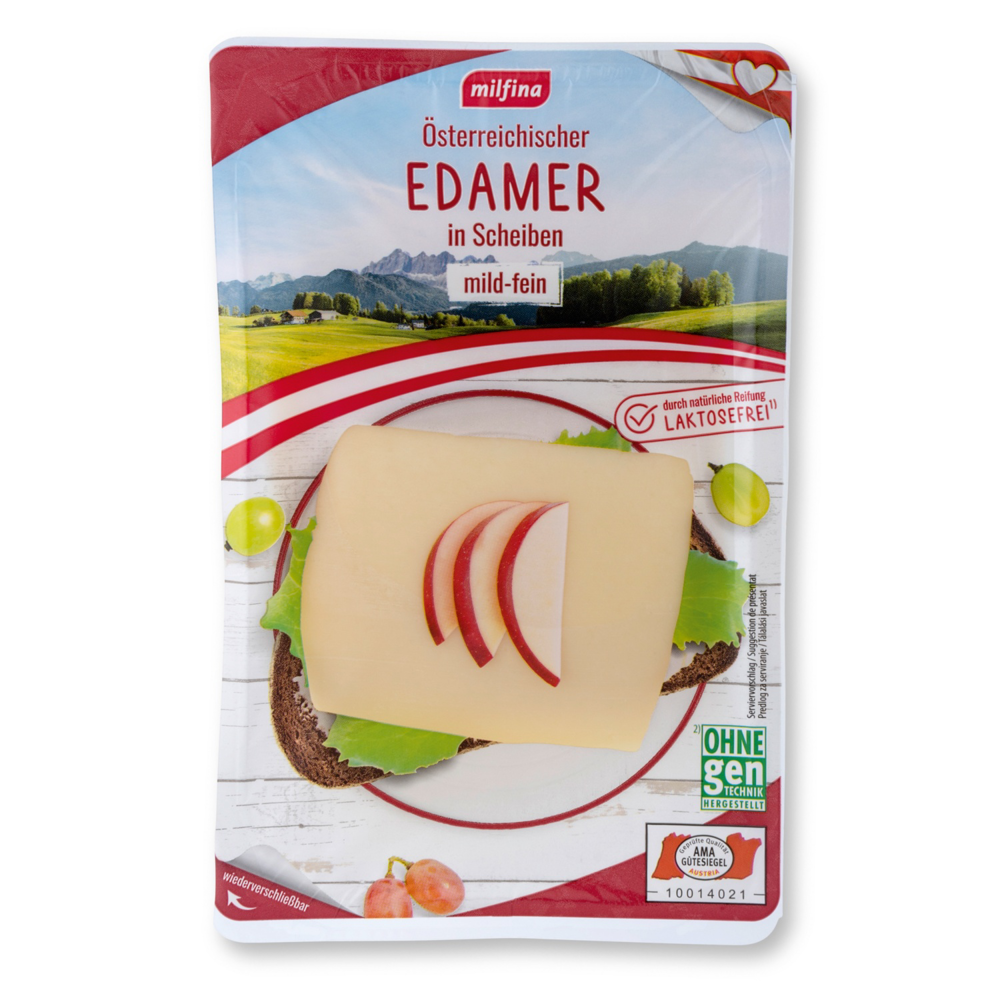 ROKSH Käse geschnitten & gerieben MILFINA Edamer in Scheiben mild-fein