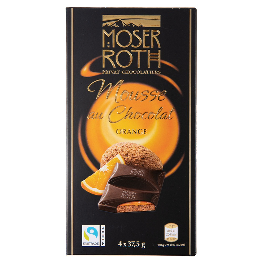 ROKSH Tafelschokolade MOSER ROTH Mousse au Chocolat Orange 150g