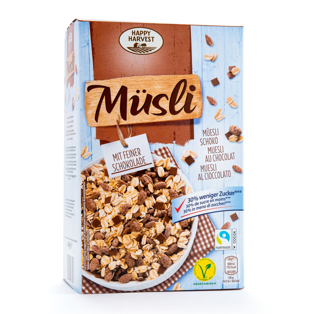 ROKSH Müsli & Cerealien HAPPY HARVEST Müsli mit feiner Schokolade 600g