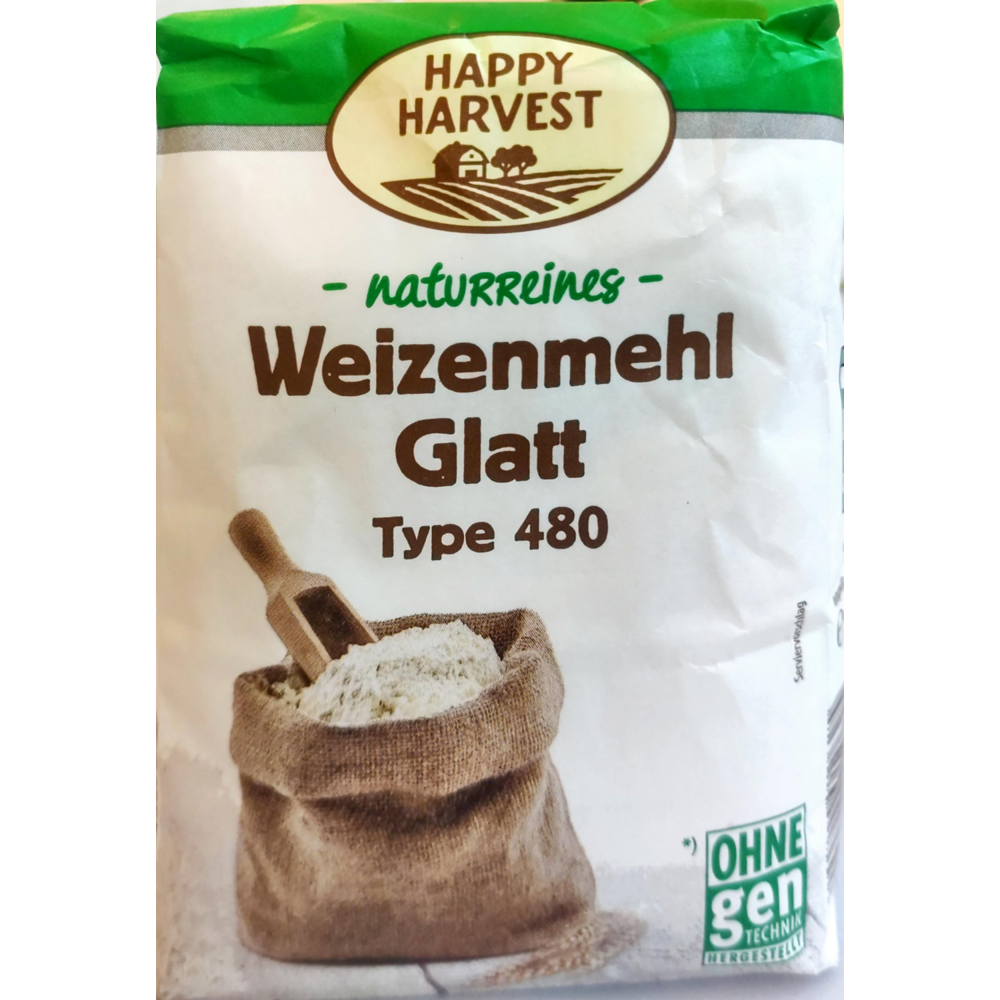 ROKSH Mehl & Backwaren HAPPY HARVEST Weizenmehl Glatt Type 480 1kg